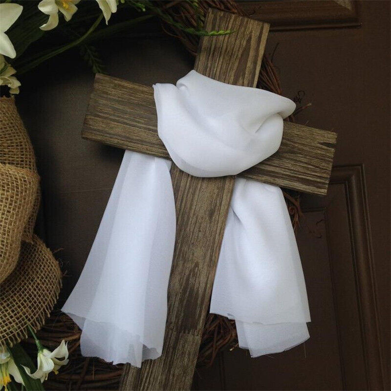 Easter Wreath With Cross Garland Easter Wreath Decor Spring Decorating ...