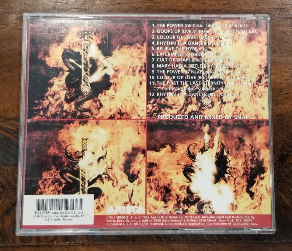 Snap Attack: The Best Of Snap by Snap! (CD, Feb-1997, Arista ...