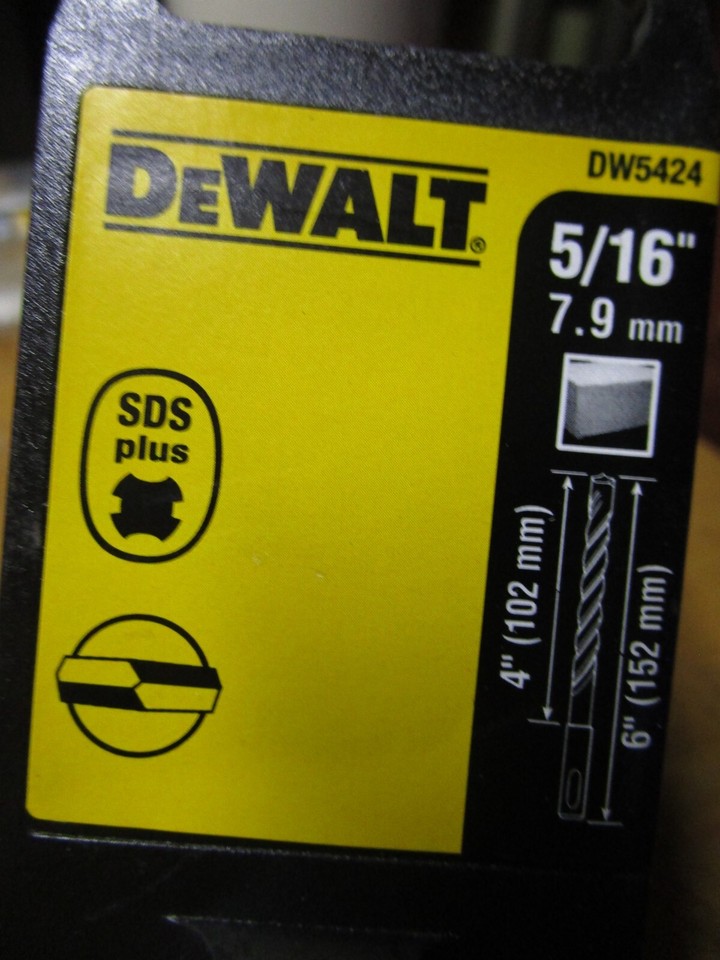 DEWALT DW5424 5/16-Inch by 4-Inch by 6-Inch ROCK CARBIDE SDS Plus ...