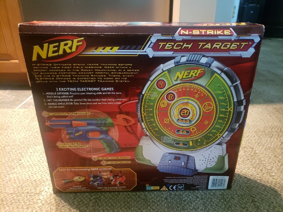 Nerf Tech Target + Nerf Dart Blaster + 3 Darts *New Open Box (box has ...