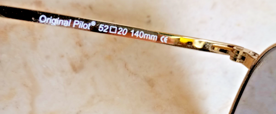 AMERICAN OPTICAL AO ORIGINAL PILOT 52 20 140MM GOLD STRAIGHT SUNGLASSES ...