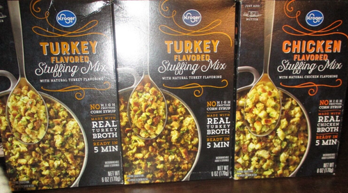 Lot 3 Kroger Stuffing Mix, 6oz per box (BEST BY 6/24, 12/24 & 4/25 ...