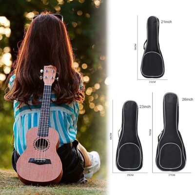 Ukulele Soft Case Uke Banjolele Bag Concert 21/23/26in Size Black Carry ...