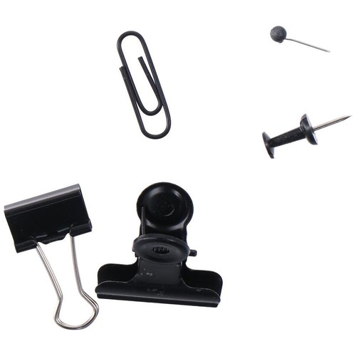 500 Pcs Push Pins Set Black Map Tacks Sets Binder Clips Home Office ...