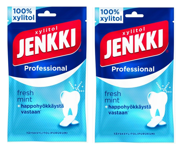 Leaf Jenkki Xylitol Chewing Gum Fresh Mint 4 g (4 Bags) for sale online ...
