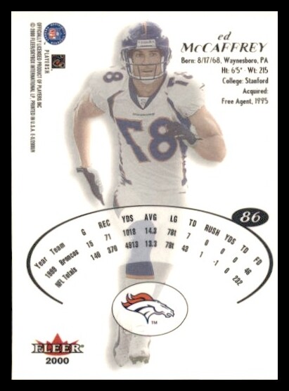 2000 Fleer E-X #86 Ed McCaffrey | eBay