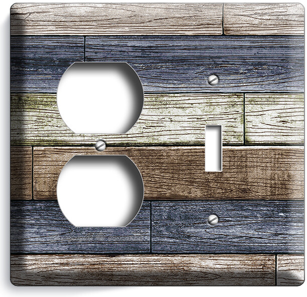 WEATHERED AGED GRAY COUNTRY RUSTIC WOOD STYLE LIGHT SWITCH OUTLET WALL ...