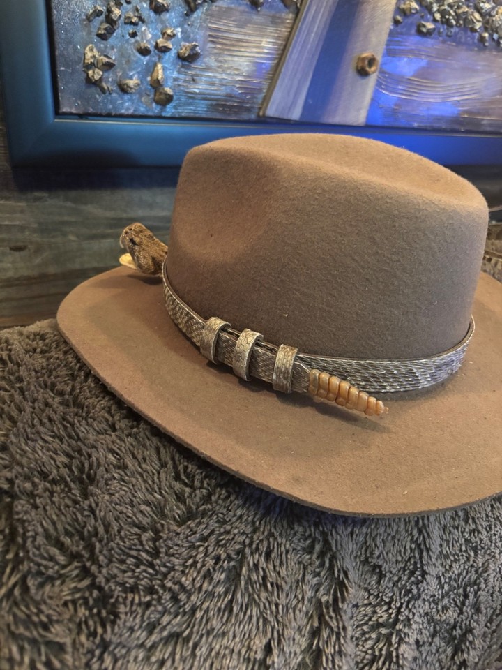handcrafted Prairie, rattlesnake hat band with head and rattles ...