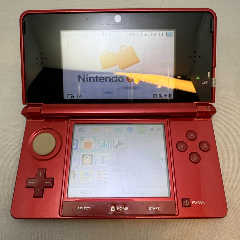 Nintendo 3DS Handheld System (CTR-001, Flame Red) TESTED! READ ...