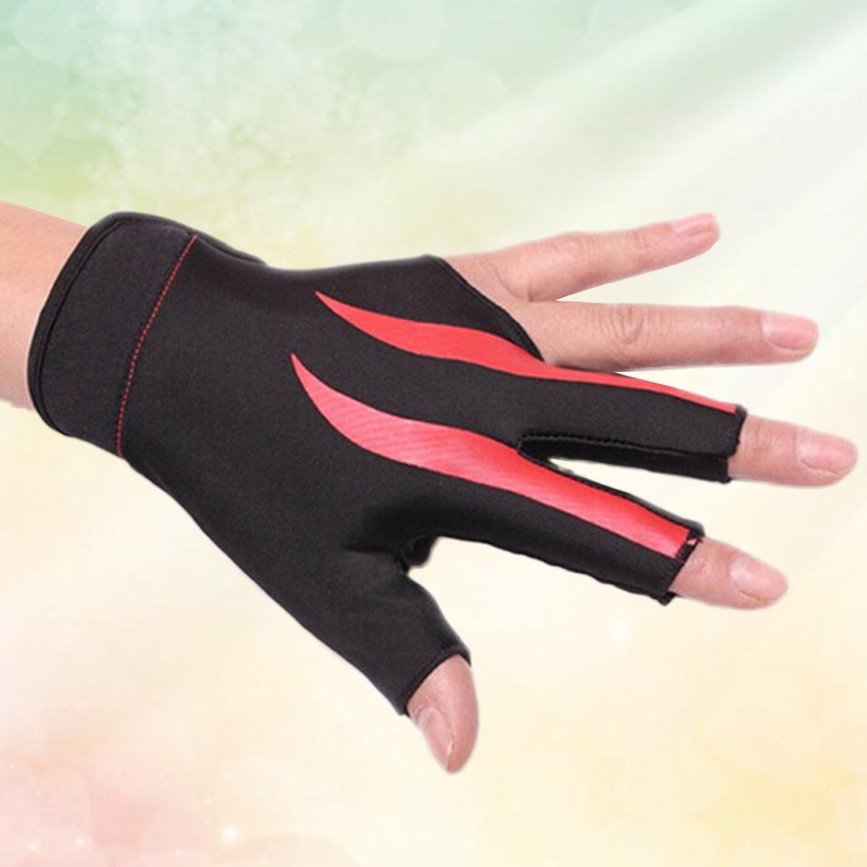 Snooker Pool Cue Shooter Glove Billiard 3 Finger Stretchable Nylon Left ...