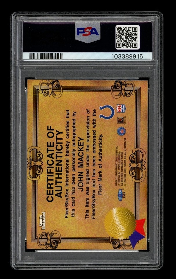 1999 Sports Illustrated Autograph Collection: John Mackey Auto PSA 8 NM ...