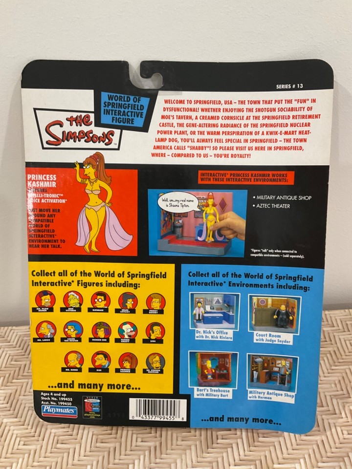 The Simpsons Springfield Interactive Figure Princess Kashmir Playmates ...