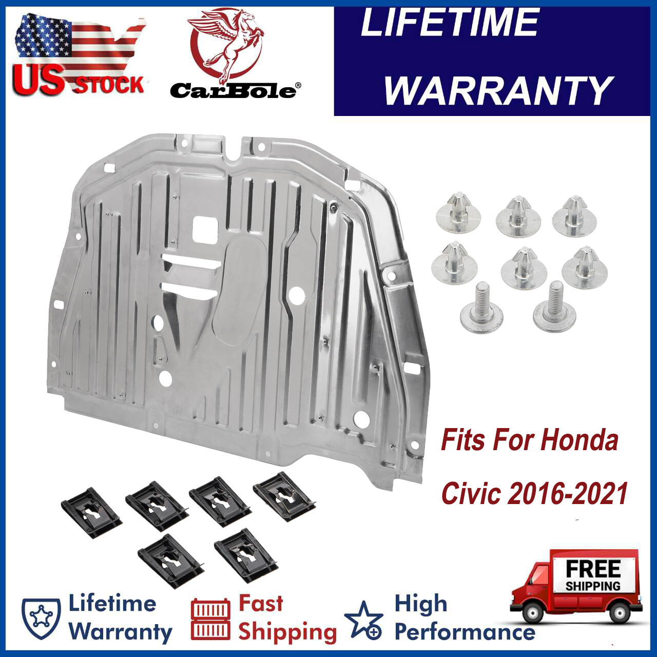 Car Front Engine Splash Guard Under Car Shield Cover For Honda Civic ...