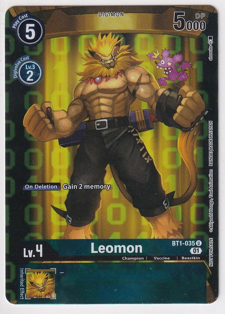 DIGIMON CG - TAMER'S CARD SET 1 - LEOMON ALT ART - UNCOMMON BT1-035 - NM | eBay