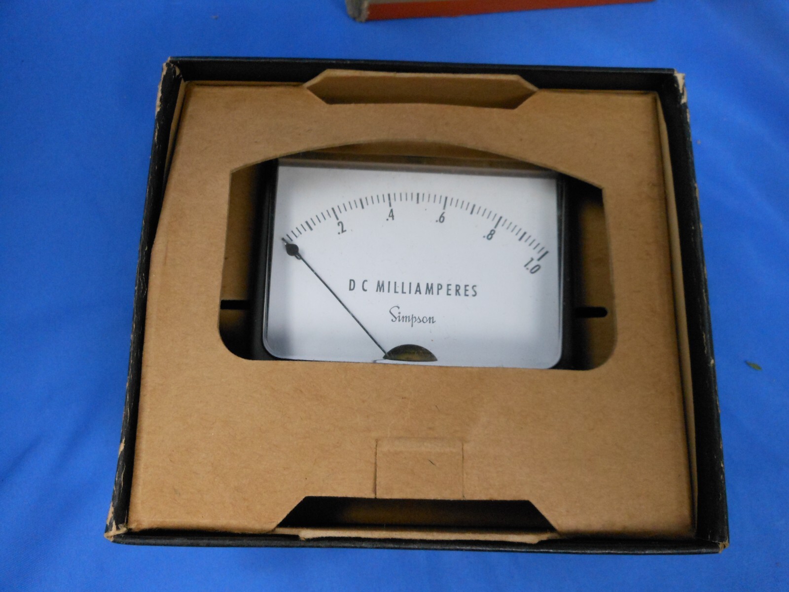 VINTAGE SIMPSON AMMETER 0-1 mA DC PANEL MOUNT MODEL 2124 CAT NO. 17600 ...