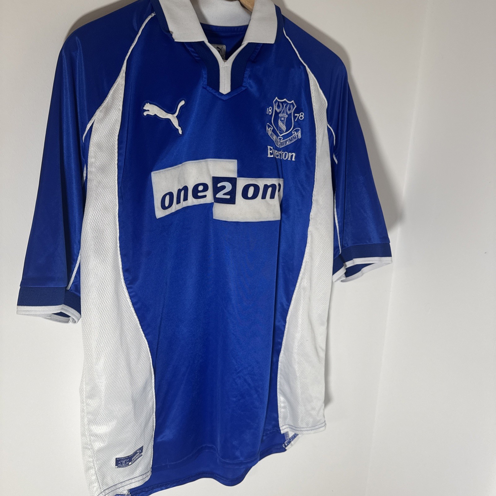 Everton 2000/2002 Home Football Shirt #18 Gascoigne Puma Jersey Size L ...