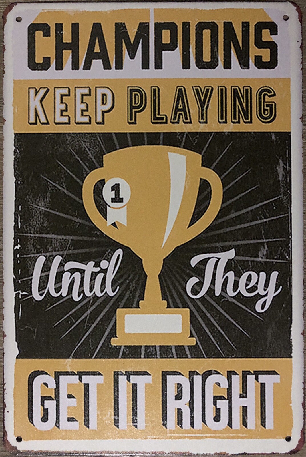 Champion Humour Rustic Vintage Metal Tin Signs Man Cave, Shed & Bar ...