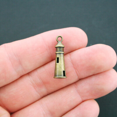 6 Lighthouse Charms Antique Bronze Tone 3D - BC628 | eBay