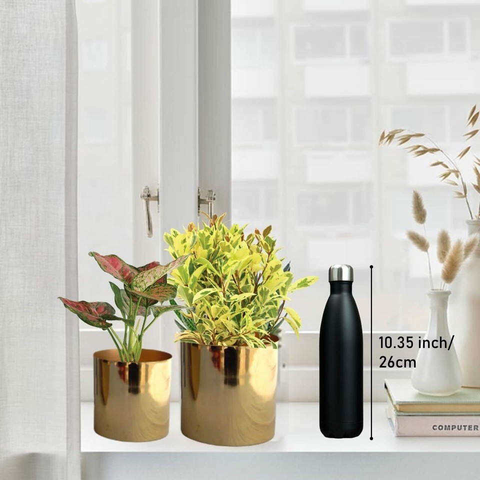 Grace Metal Small Decorative Modern Indoor Planters Flower Pots Pack Of ...