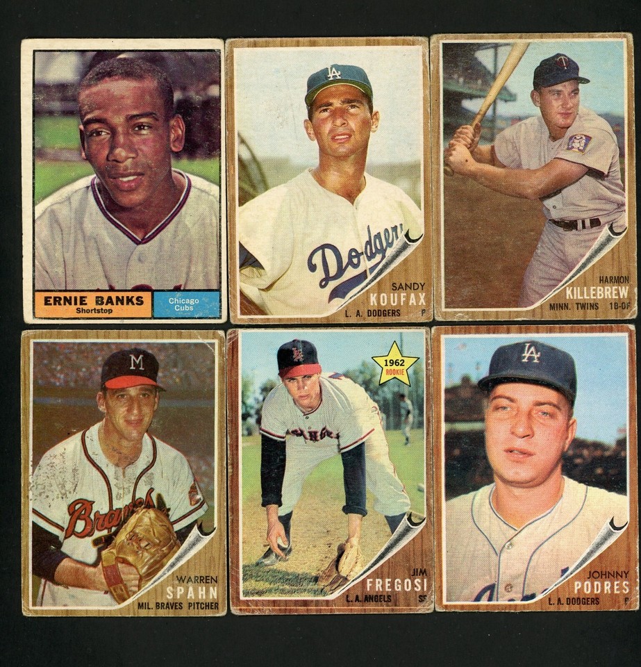 1961-62-63 TOPPS BASEBALL (337 CARDS) BANKS KOUFAX MARIS OLIVA RC ...
