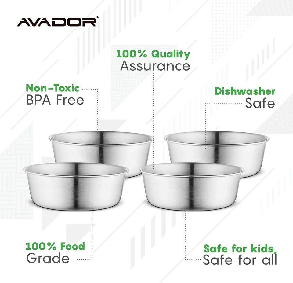 AVADOR Toddler 18/8 Stainless Steel Products for Kids Dining Set of 4 ...