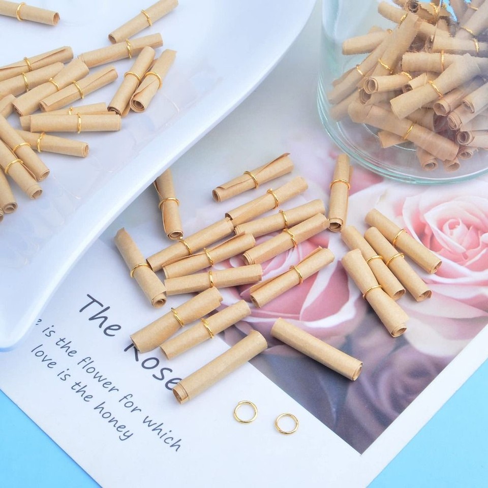 100pcs Mini Mini Scrolls Vintage Lucky Scroll Paper Writable Message ...