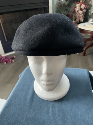 Vintage Cuffley Cap Stetson Size Large Black Wool Felt. C 3 | eBay