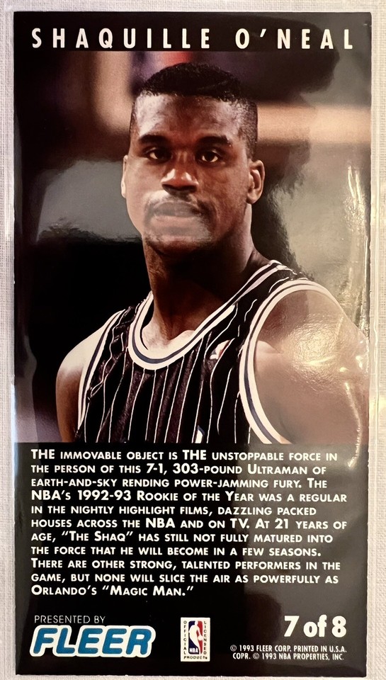 1993-94 NBA Jam Session 2ND YEAR CARD SLAM DUNK HEROES INSERT Shaquille ...