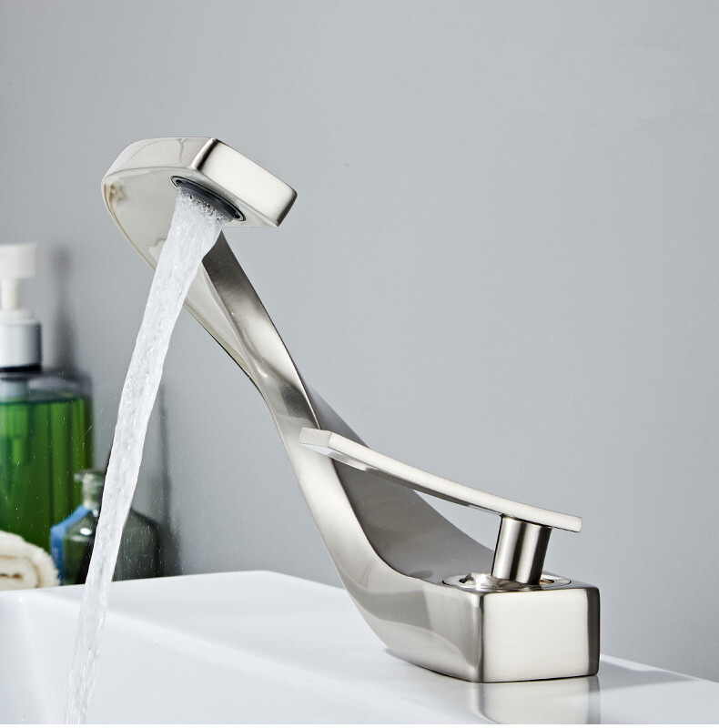 Creative Bath Basin Sink Mixer Taps Bathroom Brass Taps Round Vessel ...