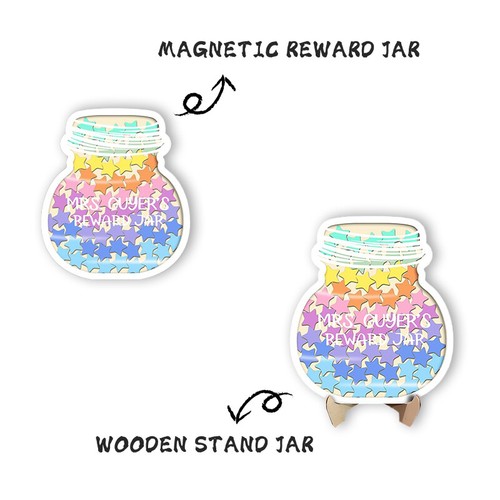 Personalized Pastel Stars Magnetic Reward Jar For Students, Bulletin ...