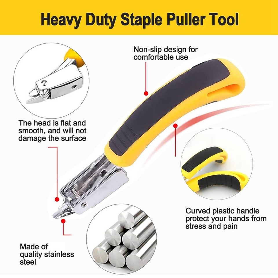 2X(3Pcs Staple Remover, Heavy Duty Upholstery Staple Puller Tool ...