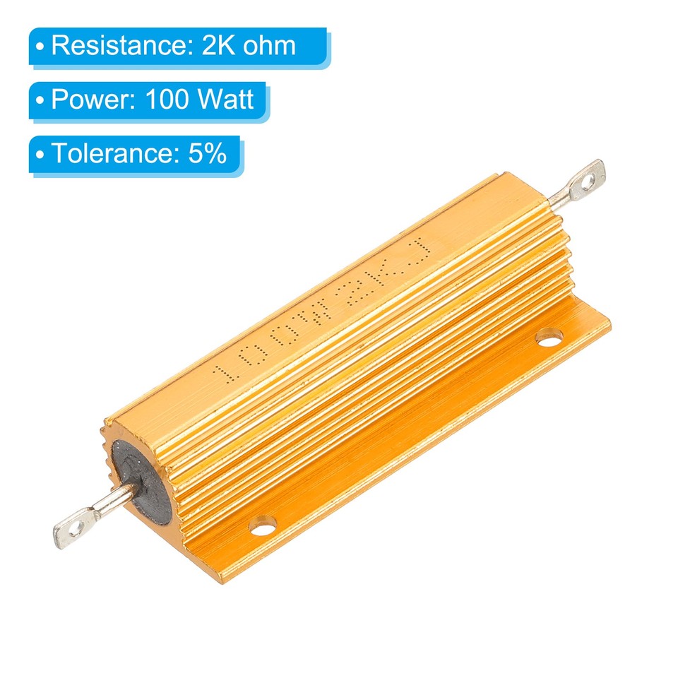 100W 2K Ohm Aluminum Shell Resistor, 8 Pack Aluminum Housing Resistor ...