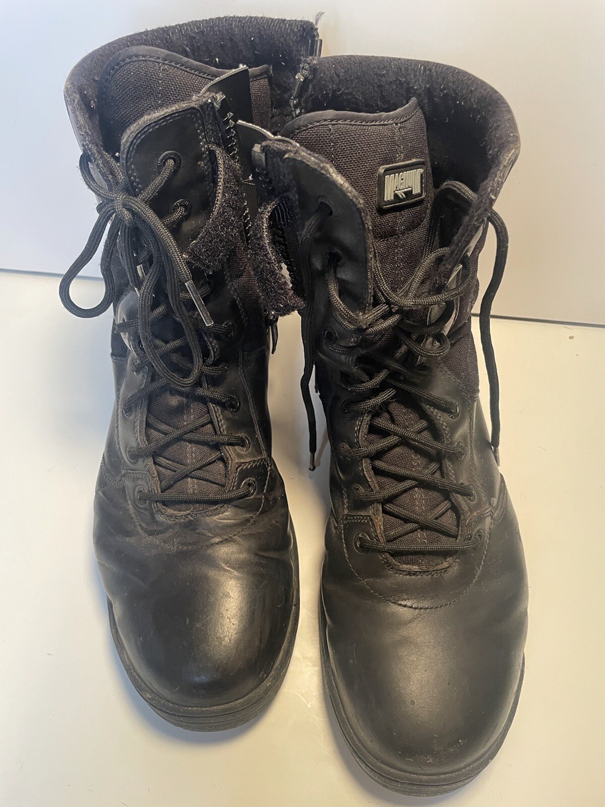 Magnum Mens Military Tactical Work Boots Blk Side Zip… - Gem