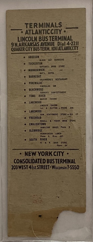 Matchbook Cover Lincoln Transit Company | eBay