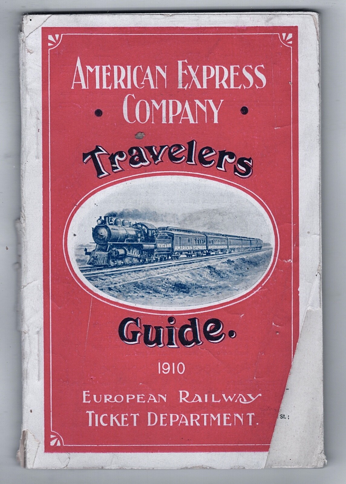 1910 AMERICAN EXPRESS CO TRAVELERS GUIDE BOOKLET EUROPEAN RAILWAY ...