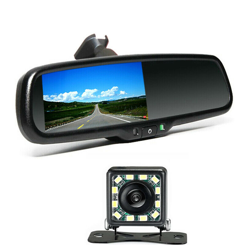 4.3"Dimming TFT LCD Rear View Mirror Monitor+LED Rear Camera Night ...