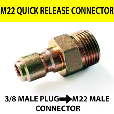 M22 screw connector 22mm Karcher type - 3/8 male Quick release plug ...
