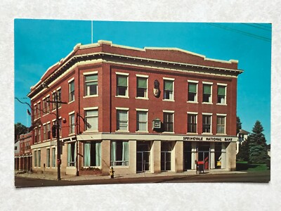 F2456 Postcard Springvale National Bank ME Maine | eBay