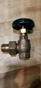 AY McDonald 1/2" BRASS ANGLE RADIATOR SHUT OFF VALVE W/ NUT AND ...