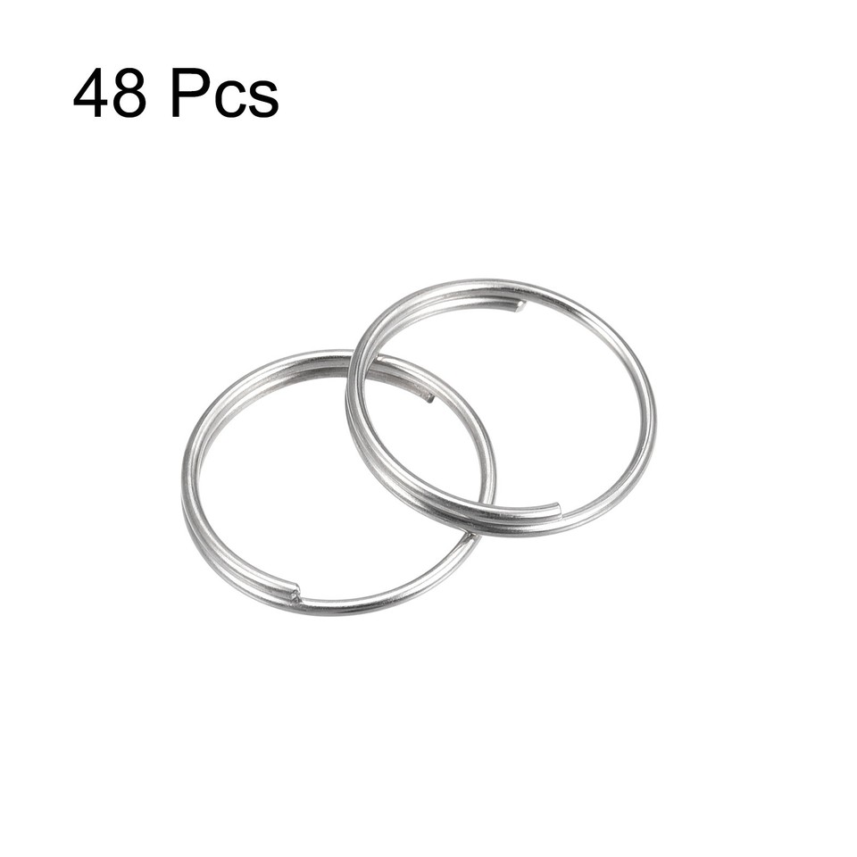 Double Loops Split Rings, 12mm Small Round Key Ring Parts for DIY 48Pcs ...