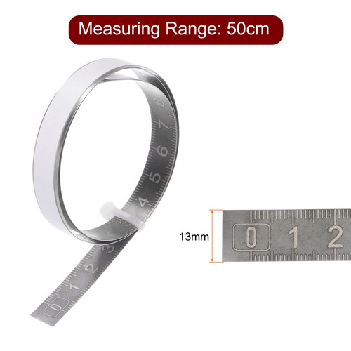 Adhesive Back Tape Measure 50cm Left to Right Stainless Steel Ruler ...