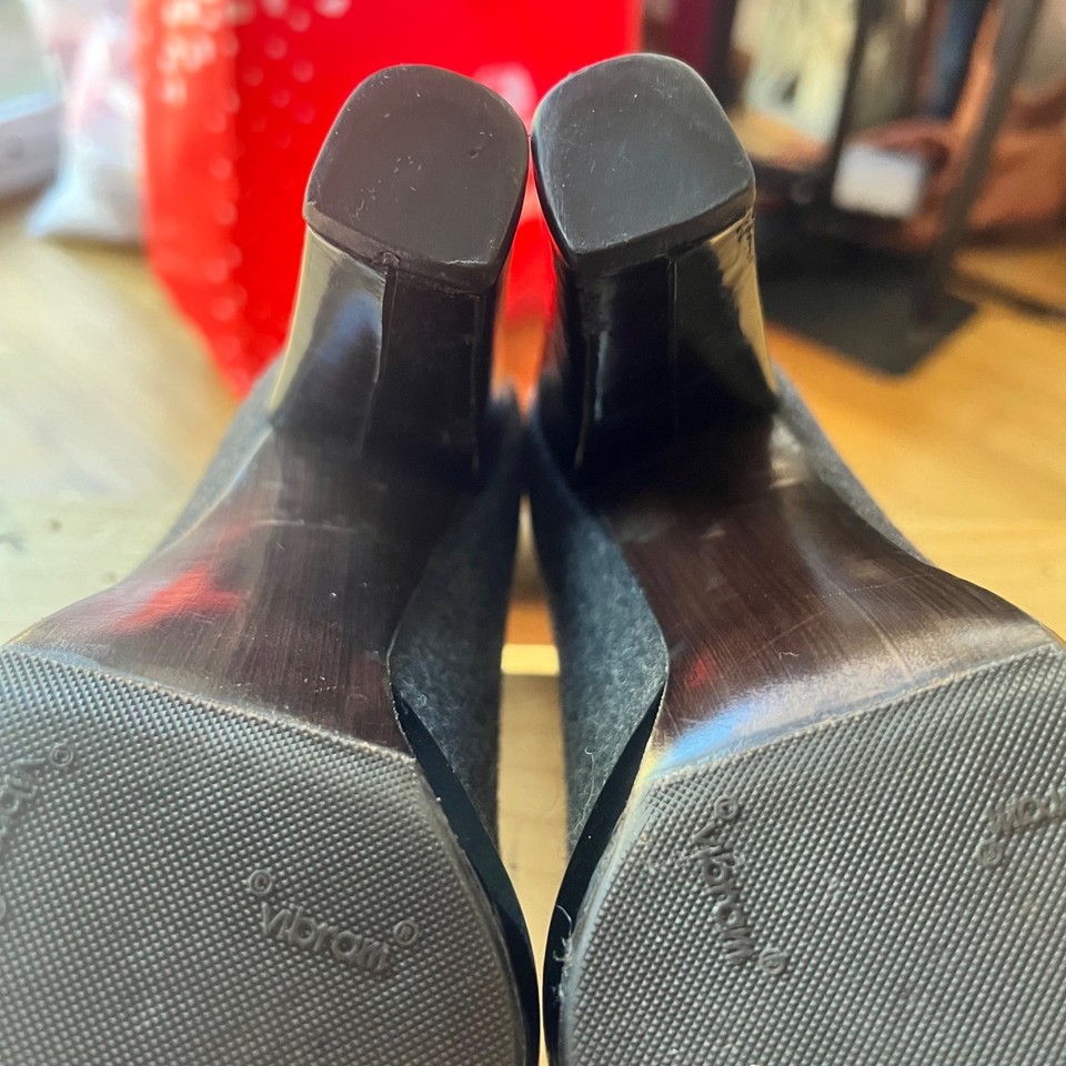 Stuart Weitzman Size 7M Gray Wool Platform Block Heels RESOLED | eBay