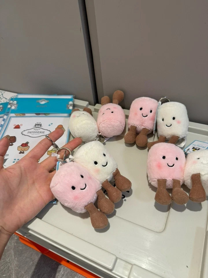 Authentic Jelly cat Pair Of Marshmallows Keychain Bag Charm Pink ...