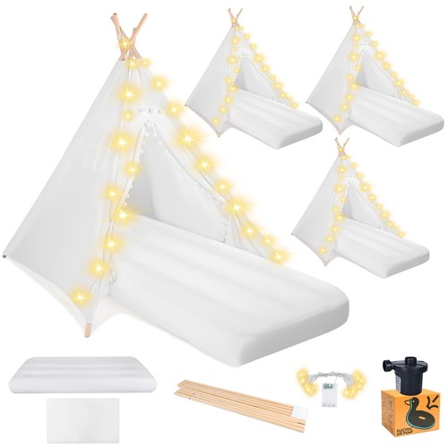 Sleepover Tents for Kids Party, 4-Set Teepee Tent for Kids Slumber ...