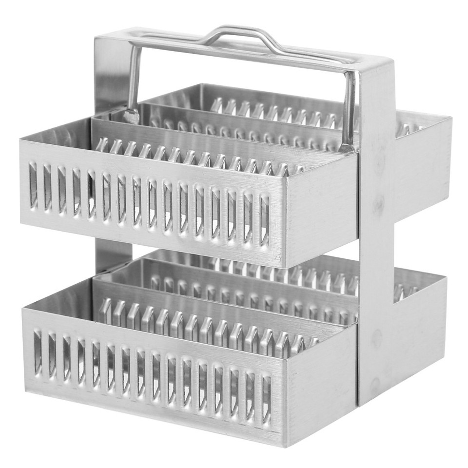 Metal Microscope Slide Holder Laboratory Staining Rack Portable ...