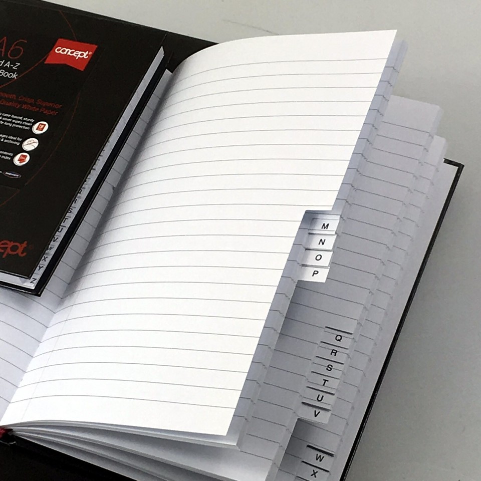 A6 Index Notebook A-Z Hard Cover Ruled Book 192 Pages | eBay
