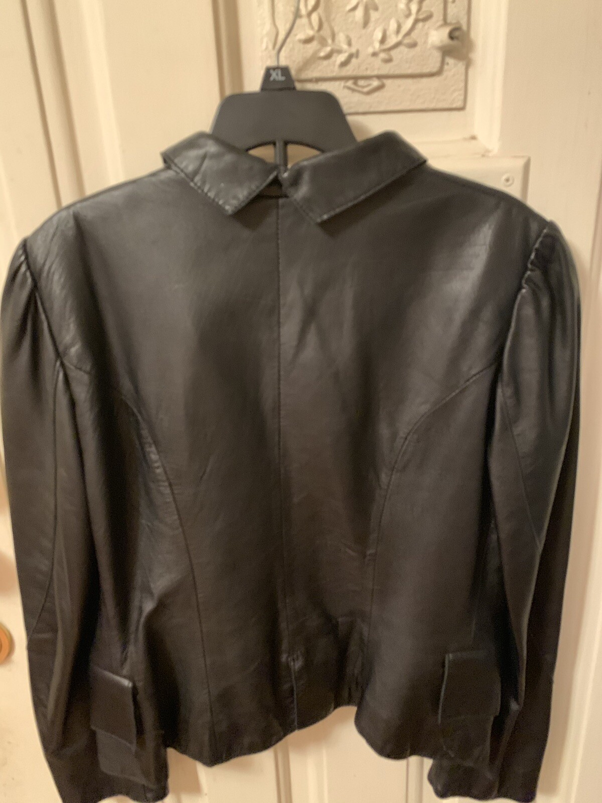 Bebe Tailored Leather Jacket W Puff Shoulder Detail S… - Gem