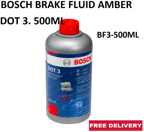 BOSCH BRAKE FLUID AMBER DOT 3. 500ML BF3-500ML | eBay