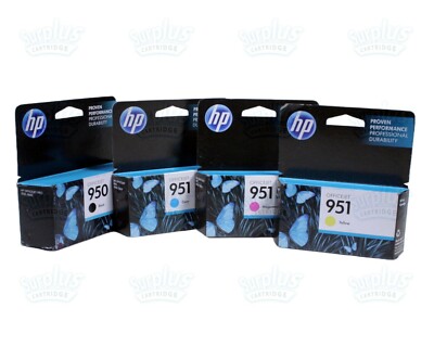 4pk Genuine HP 950 Black & 951 3-Color OfficeJet 8620 8600 8630 (Retail ...
