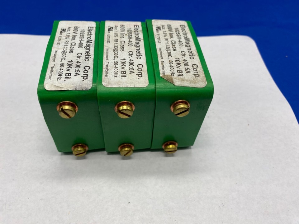 Electro Magnetic Corp current transformer qty 3 lot, 1025SH-400, CTR ...